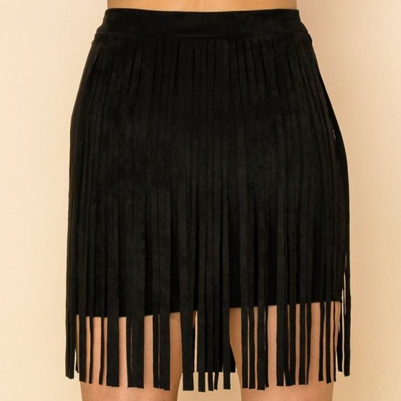 Vocal | Skirts | New Vocal Fringe Suede Western Boho Skirt Sm3x 3colors ...